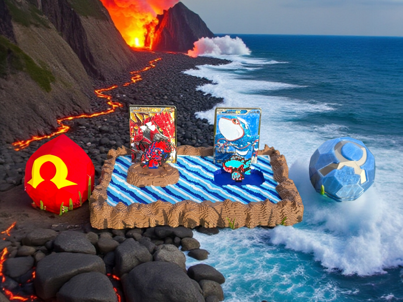 Kyogre & Groudon 3D Metal Card Display – Jawas Junkyard